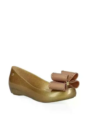 Melissa Glitter-detail Bow-embellished Ballet Flats
