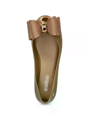 Melissa Glitter-detail Bow-embellished Ballet Flats