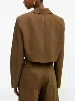 HAVEONE Cropped Double-breasted Blazer