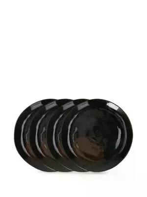 POMAX Cycle Stoneware Plates Set Of Four - Brown