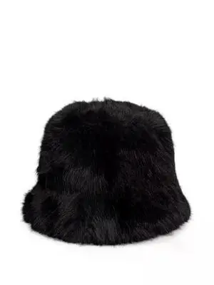 Armani Exchange Faux-fur Bucket Hat - Black
