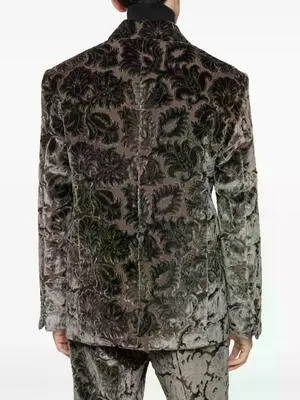 Burberry Double-breasted Jacquard Velvet Blazer