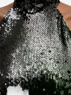 HAVEONE Sequin-embellished Halterneck Mini Dress