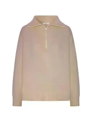 Max Mara Half-zip Wool Sweater - Neutrals