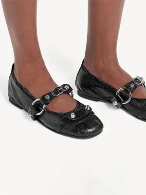 Balenciaga Arena Leather City Ballet Flats