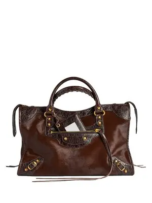 Balenciaga Medium Le City Bag In Arena Calf Hair And - Brown