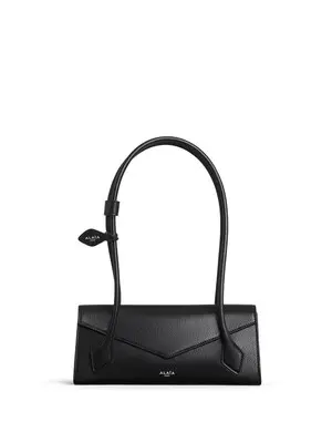 Alaïa Small Le Teckel Flap Bag In Shiny Leather - Black