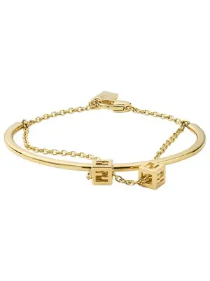 Fendi Faces Bracelet In Gold-coloured Metal Metallic