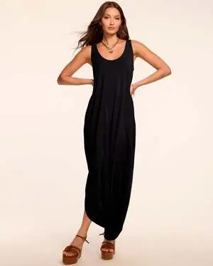 Ramy Brook Ellison Knit Scoop Neck Midi Dress - Black