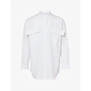 Yohji Yamamoto Flap-pocket Relaxed-fit Cotton Shirt - White