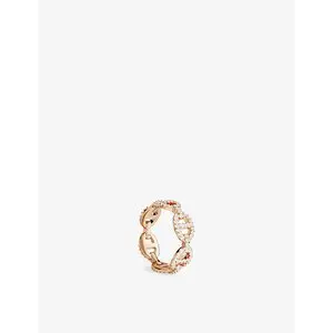 APM MONACO Maille Marine 18ct Gold-plated Brass And Zirconia Ring - Rose