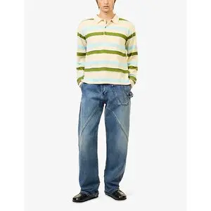JW Anderson Striped Knitted Polo Shirt