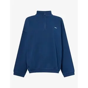 SISTERS & SEEKERS Carolyn Quarter-zip Cotton-blend Jumper - Navy