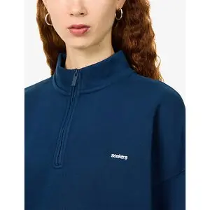SISTERS & SEEKERS Carolyn Quarter-zip Cotton-blend Jumper