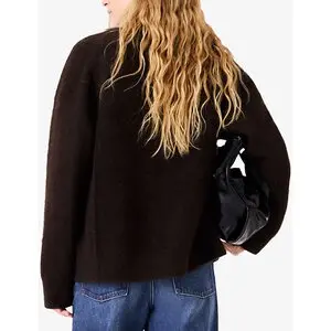 Maje Button-embellished Relaxed-fit Yak Wool-blend Cardigan