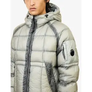 C.P. COMPANY Grid-pattern Shell Puffer Jacket