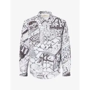 HERESY Library Patterned Cotton Shirt - White