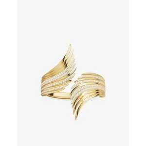 APM MONACO Les Palmes 18ct -gold Plated Alloy And Cubic Zirconia Bracelet - Yellow