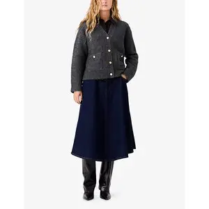 Maje Button-embellished Relaxed-fit Yak Wool-blend Cardigan