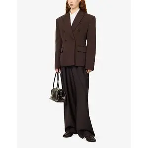 THE FRANKIE SHOP Doyer Double-breasted Cinched Woven Blazer