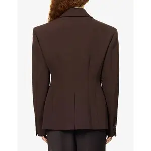 THE FRANKIE SHOP Doyer Double-breasted Cinched Woven Blazer