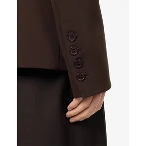 THE FRANKIE SHOP Doyer Double-breasted Cinched Woven Blazer
