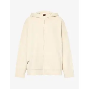 SISTERS & SEEKERS Freckle Zip-up Knit Woven Hoody - Cream