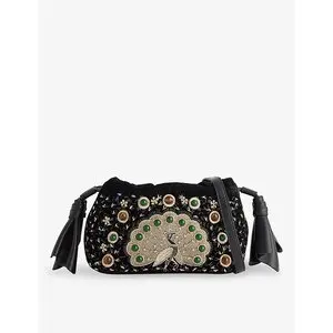 Zimmermann Cloud 91 Peacock Small Velvet Clutch - Black