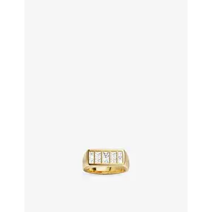 APM MONACO Les Reflets 18ct Gold-plated Alloy And Cubic Zirconia Ring