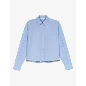 Maje Chain-embellished Boxy-fit Cotton Shirt