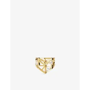 APM MONACO Labyrinthe 18ct Gold-plated Alloy And Cubic Zirconia Ring - Yellow