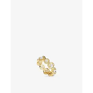APM MONACO Les Bulles D'eau 18ct Gold-plated Alloy And Princess-cut Cubic Zirconia Ring - Yellow