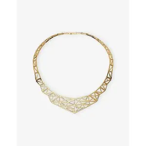 APM MONACO Labyrinthe 18ct Gold-plated Alloy And Cubic Zirconia Necklace - Yellow