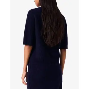 Maje Brooch-embellished Short-sleeved Wool Jumper