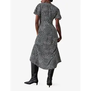 Whistles Polka-dot Crepe Midi Dress