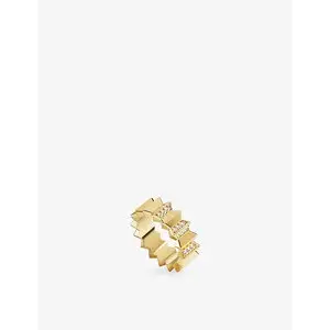 APM MONACO Up And Down 18ct Gold-plated Alloy And Cubic Zirconia Ring - Yellow