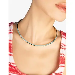 APM MONACO Riviera 18ct Gold-plated Alloy And Blue Enamel Necklace - Yellow