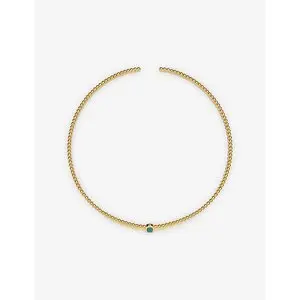 APM MONACO Les Calanques 18ct Gold-plated Alloy, Cubic Zirconia And Malachite Necklace - Yellow
