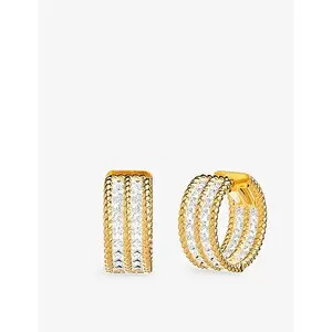 APM MONACO Cordage Alloy And Cubic Zirconia Double Hoop Earrings - Yellow
