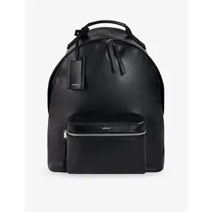 Sandro Brand-tab Leather Backpack - Black