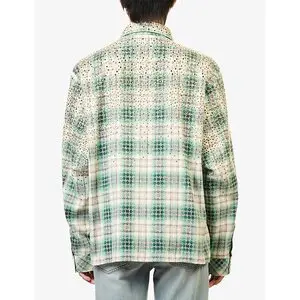 Amiri Crystal-embellished Checked Cotton Shirt