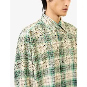 Amiri Crystal-embellished Checked Cotton Shirt