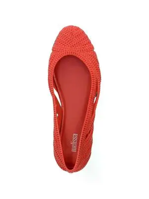 Melissa Femme Classy Woven-effect Cutout Ballet Flats