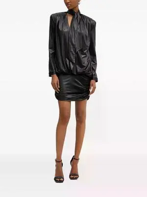 HAVEONE Pussy-bow Draped Midi Dress