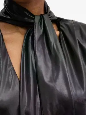 HAVEONE Pussy-bow Draped Midi Dress