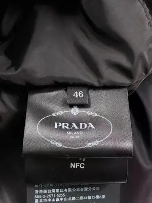 Prada 2010s Enamel Triangle Logo Puffer Jacket