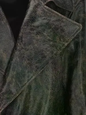 Fendi Crackled Leather Trench Coat
