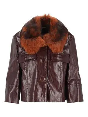 Chloé Short Leather Jacket - Purple