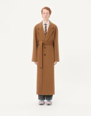 Valentino Garavani Light Wool Drap Coat With Belt