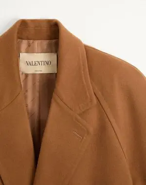 Valentino Garavani Light Wool Drap Coat With Belt